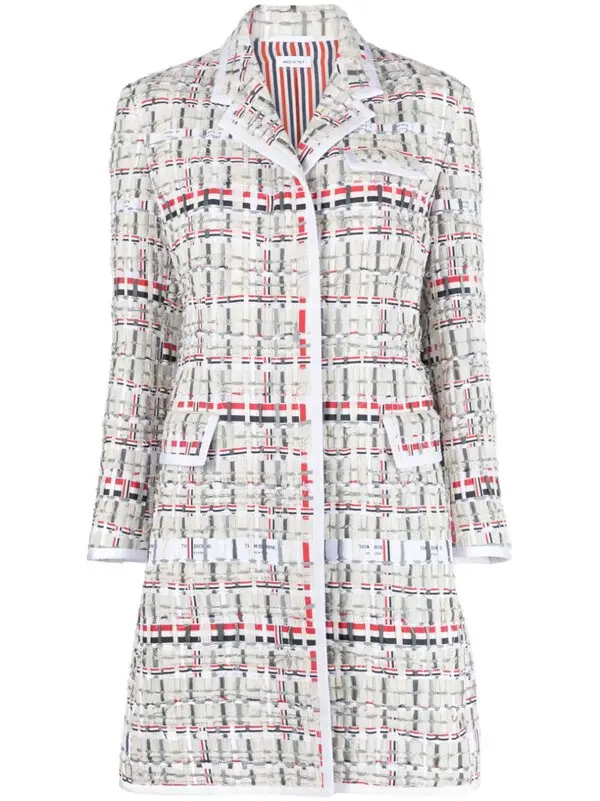 Thom Browne Single-breasted Tweed Coat