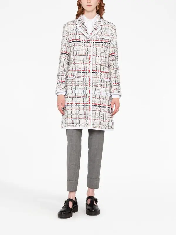 Thom Browne Single-breasted Tweed Coat