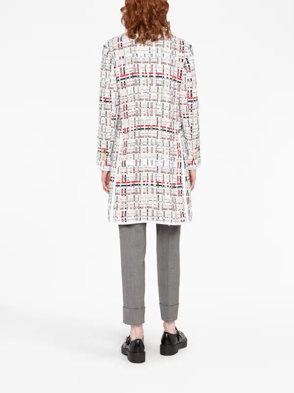 Thom Browne Single-breasted Tweed Coat
