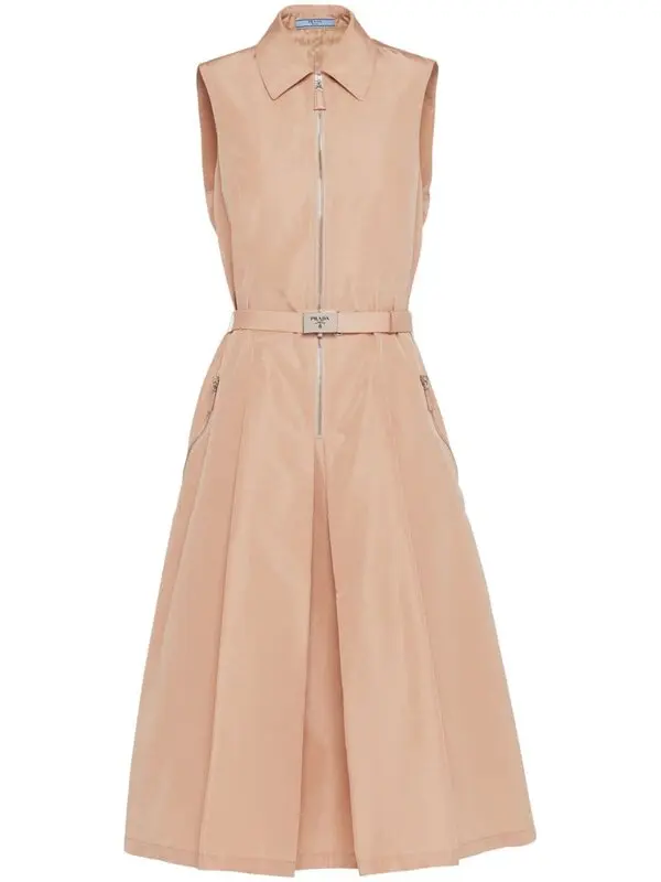 Prada Belted-waist Midi Dress