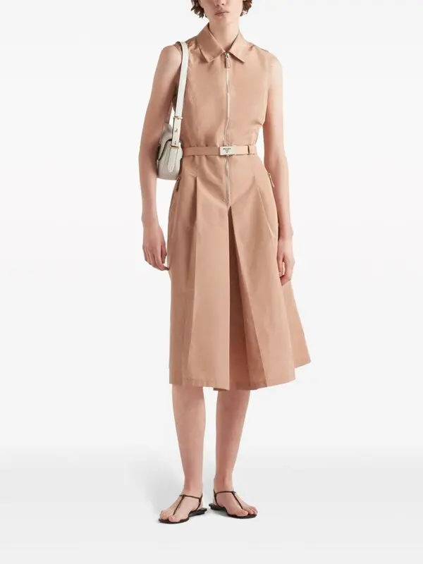 Prada Belted-waist Midi Dress