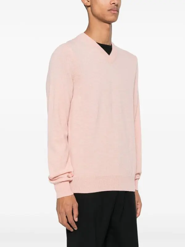 Play Comme Des Garcon Logo-appliqué Wool Jumper - Pink