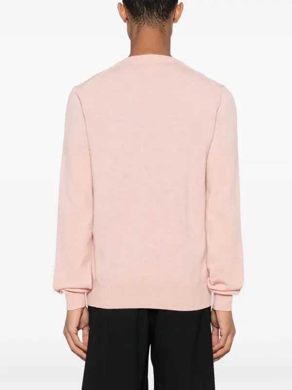 Play Comme Des Garcon Logo-appliqué Wool Jumper - Pink