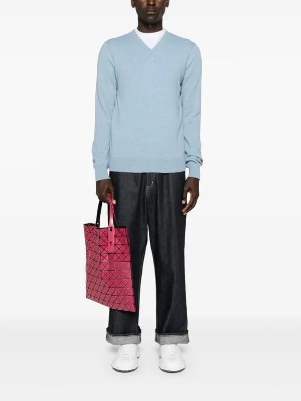 Play Comme Des Garcon Logo-appliqué Wool Jumper - Blue