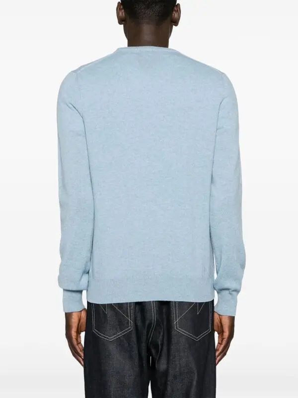 Play Comme Des Garcon Logo-appliqué Wool Jumper - Blue