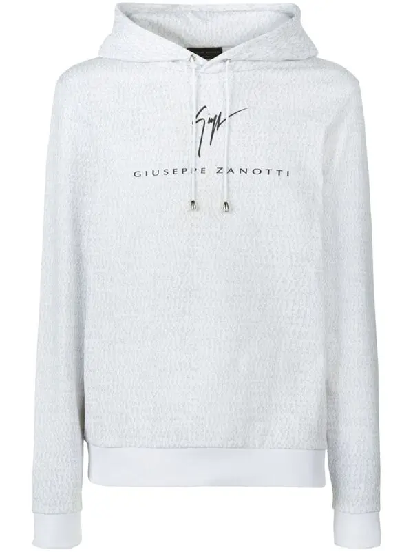 GIUSEPPE ZANOTTI Optical Logo Print Cotton Hoodie