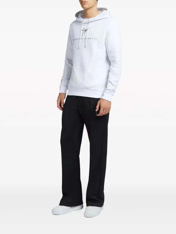GIUSEPPE ZANOTTI Optical Logo Print Cotton Hoodie