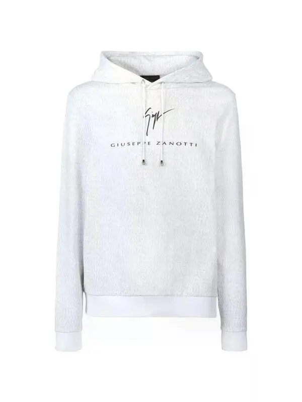 GIUSEPPE ZANOTTI Optical Logo Print Cotton Hoodie