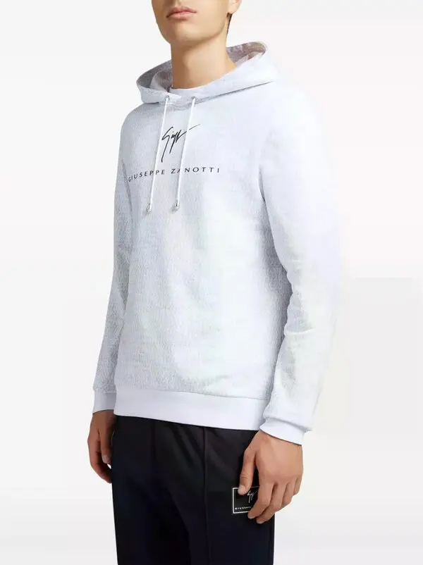 GIUSEPPE ZANOTTI Optical Logo Print Cotton Hoodie