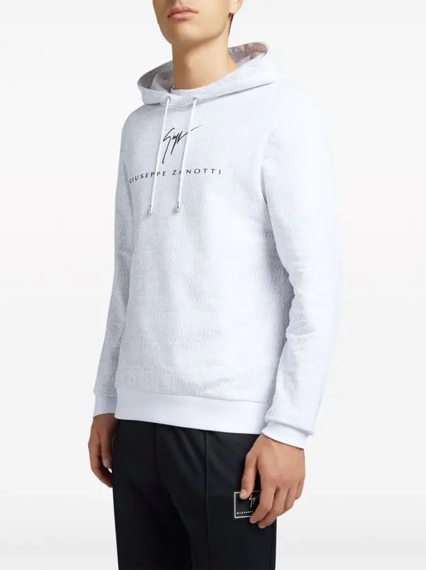GIUSEPPE ZANOTTI Optical Logo Print Cotton Hoodie