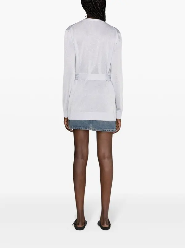 Missoni Metallic-threading Belted Cardigan - Silver