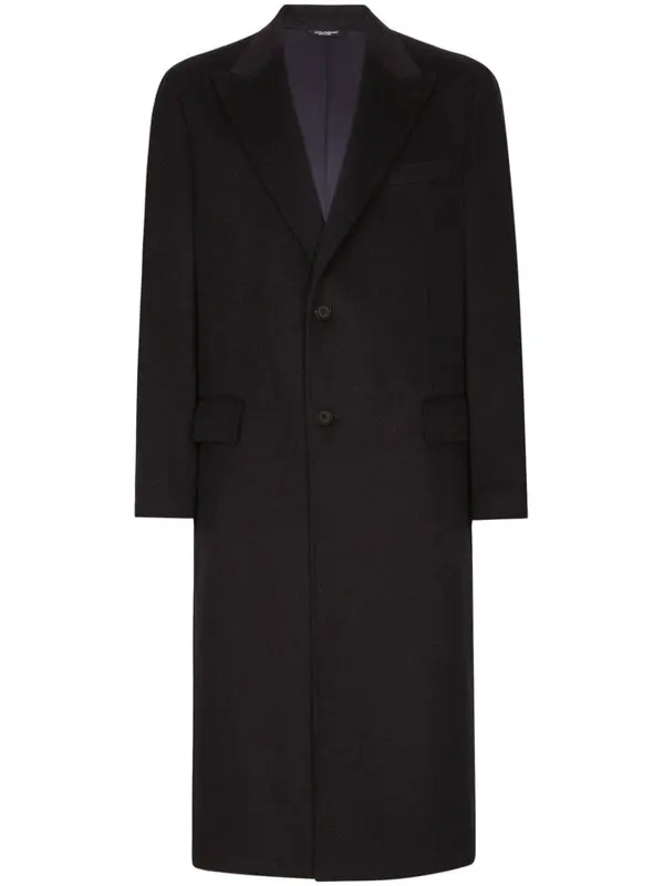 Dolce & Gabbana Single-breasted Cashmere Coat - Blue