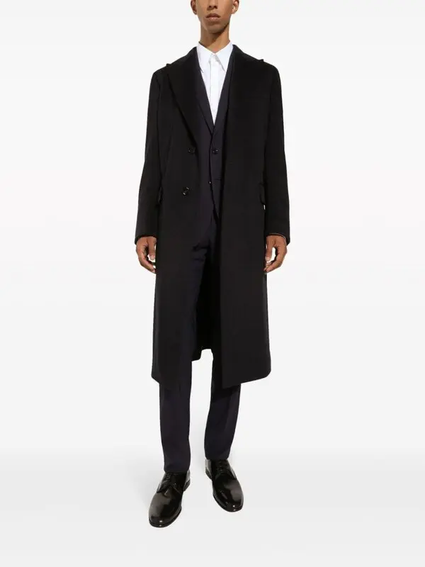 Dolce & Gabbana Single-breasted Cashmere Coat - Blue