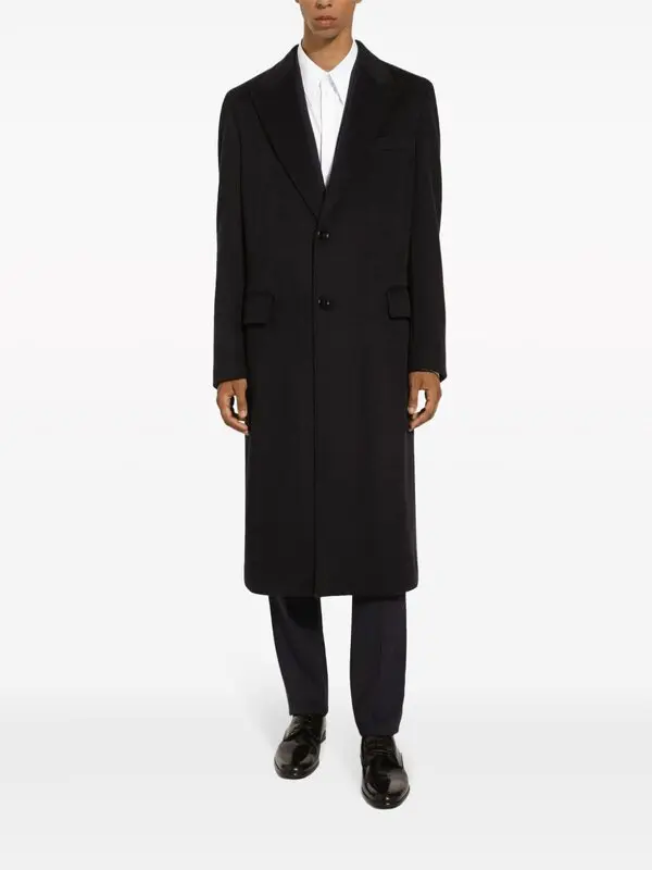 Dolce & Gabbana Single-breasted Cashmere Coat - Blue