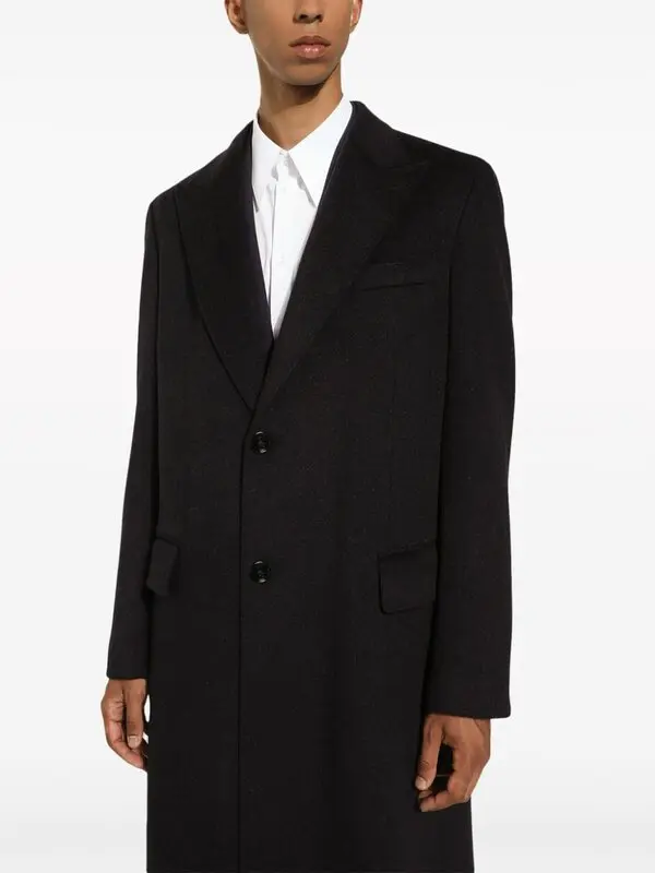 Dolce & Gabbana Single-breasted Cashmere Coat - Blue