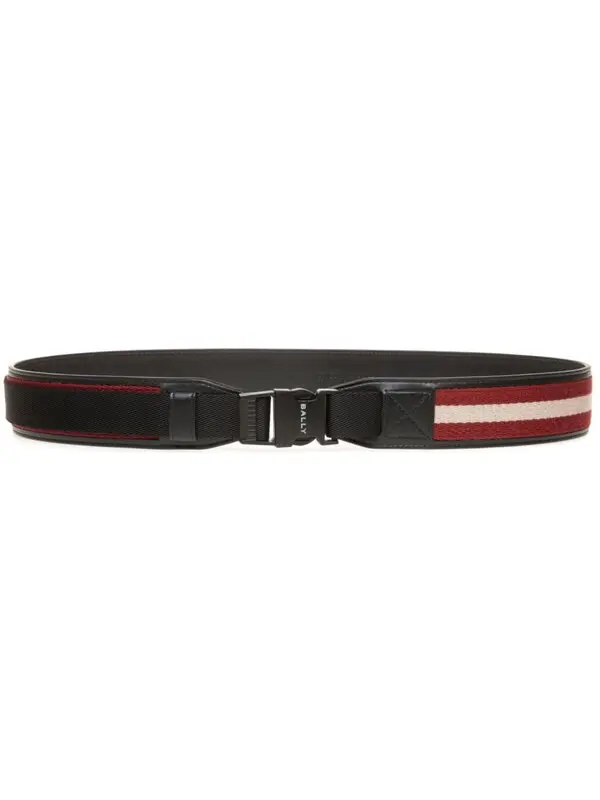 Bally Tobyn Striped Belt - Black