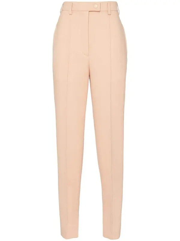 Prada High-rise Natté Trousers - Pink