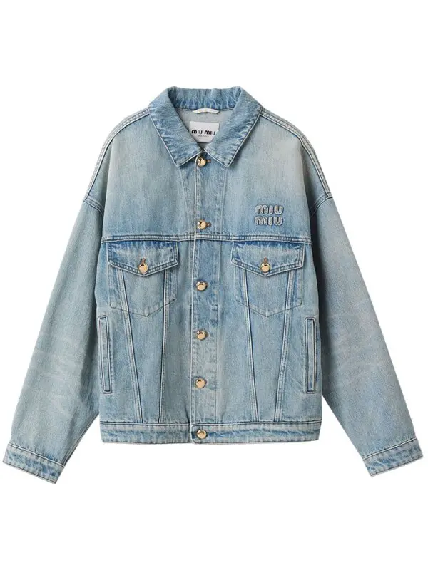 Miu Miu Logo-appliqué Denim Jacket
