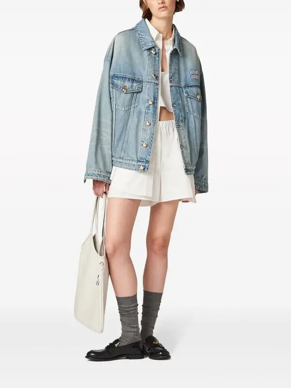 Miu Miu Logo-appliqué Denim Jacket