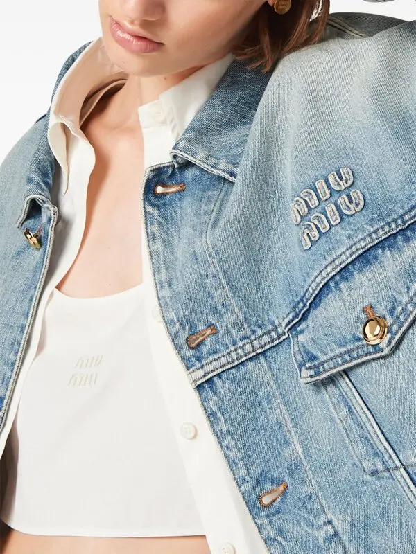 Miu Miu Logo-appliqué Denim Jacket