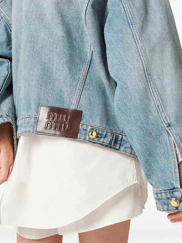 Miu Miu Logo-appliqué Denim Jacket
