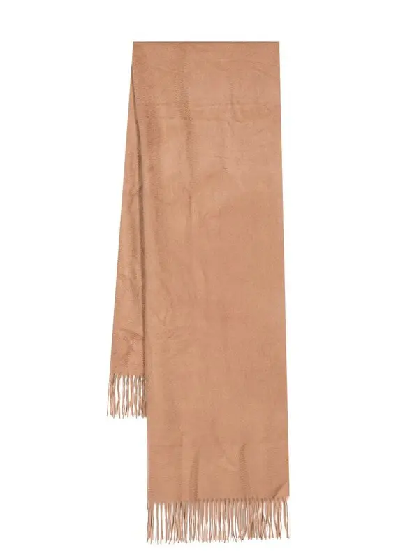 N.peal Fringed-edge Woven Cashmere Shawl - Brown