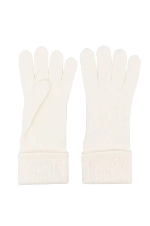 N.peal Cable-knit Cashmere Gloves - White