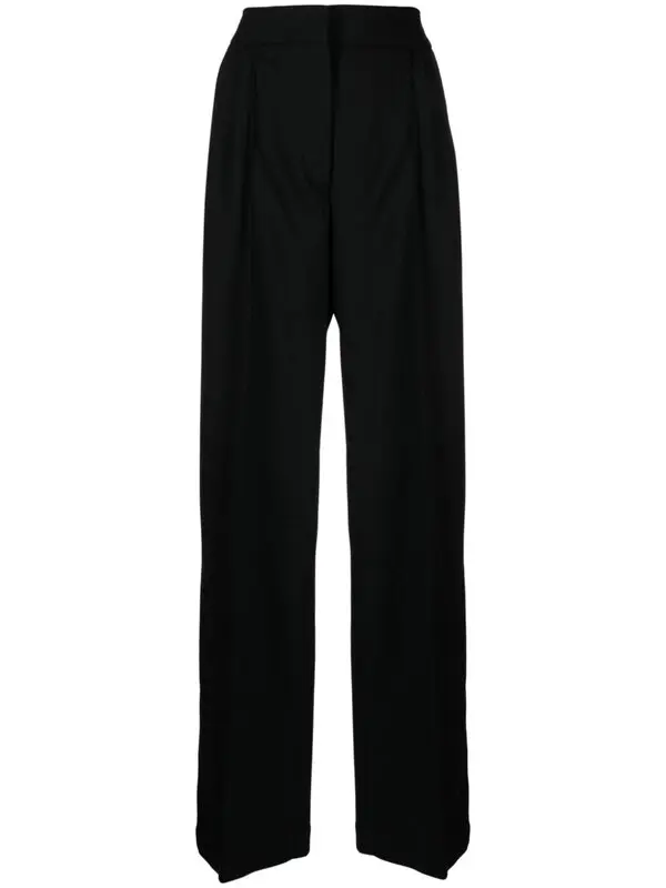 Maison Kitsuné Pleated Wool-blend Wide-leg Trousers