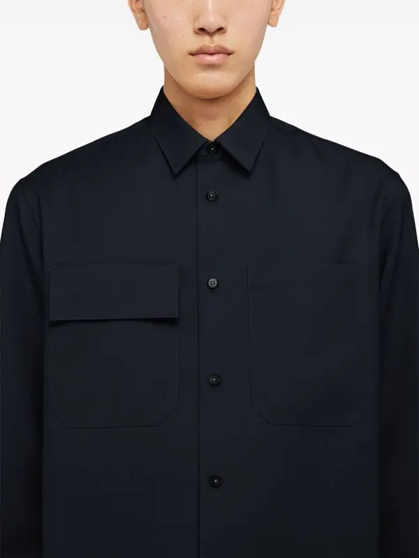 JIL SANDER Long-sleeved Wool Shirt