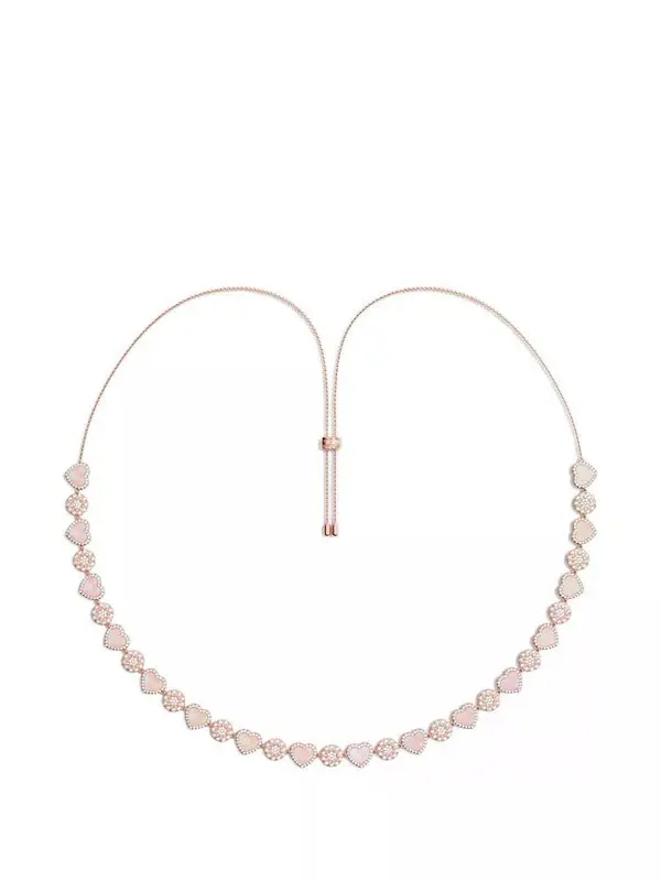 APM MONACO Heart & Dot Adjustable Necklace - Pink