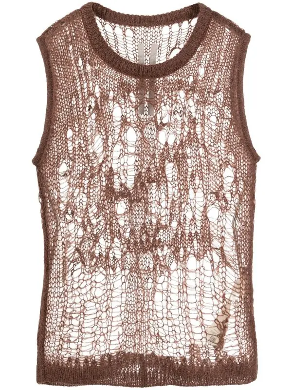 Rick Owens Open-knit Tank Top - Brown