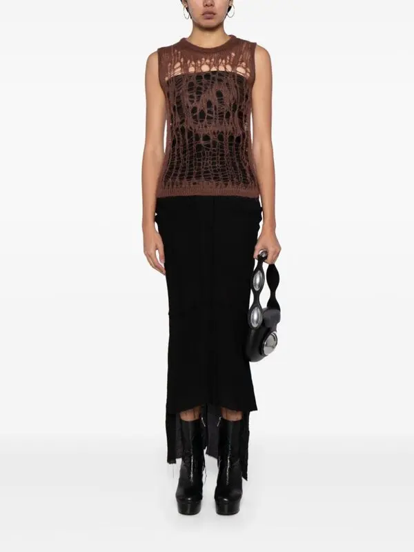 Rick Owens Open-knit Tank Top - Brown