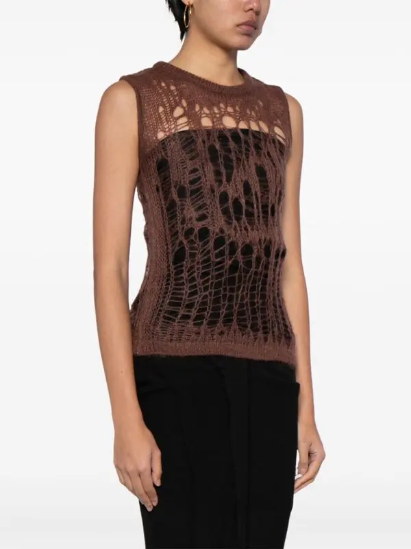 Rick Owens Open-knit Tank Top - Brown