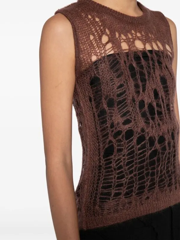Rick Owens Open-knit Tank Top - Brown