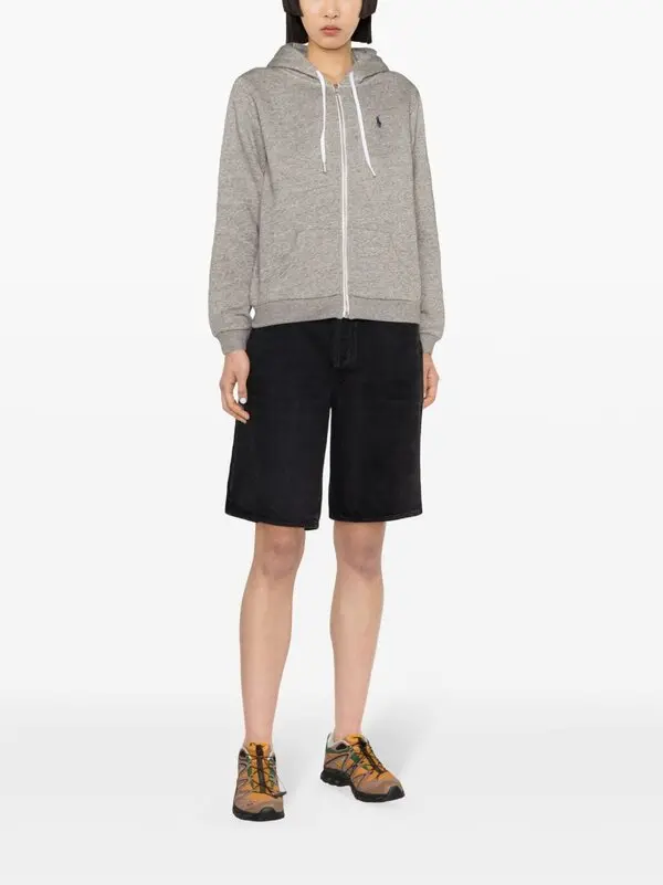Polo Ralph Lauren Pony-embroidered Zip-up Hoodie - Grey
