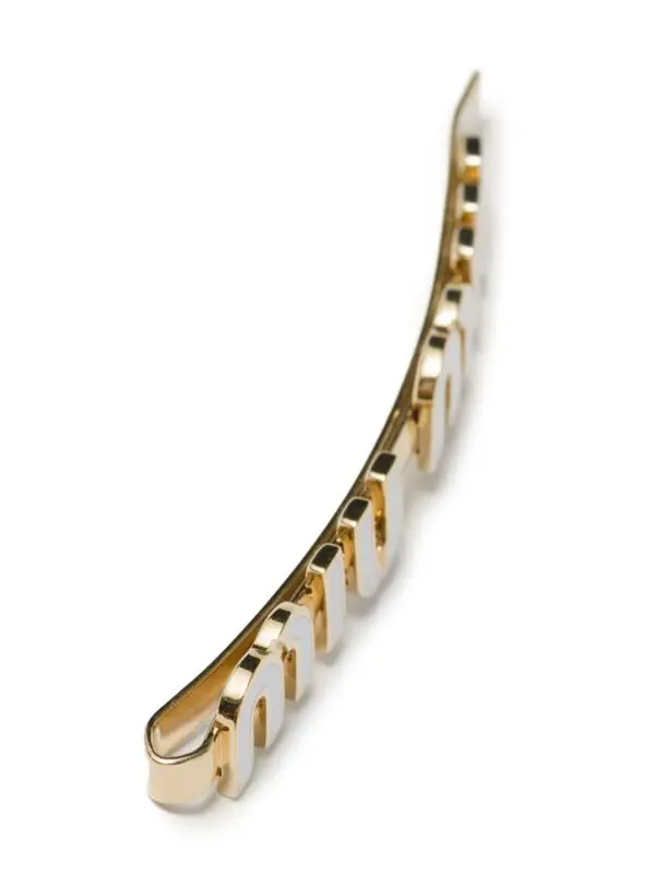 Miu Miu Logo Hair Clip - Gold