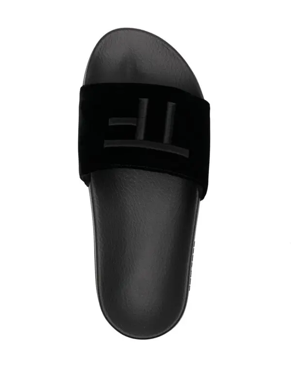 TOM FORD Logo-embroidered Velvet Slides - Black