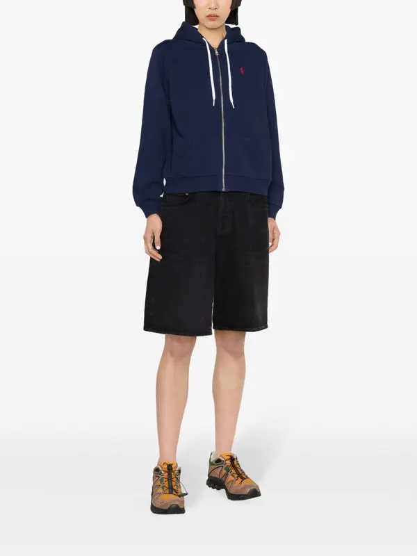 Polo Ralph Lauren Pony-embroidered Zip-up Hoodie - Blue