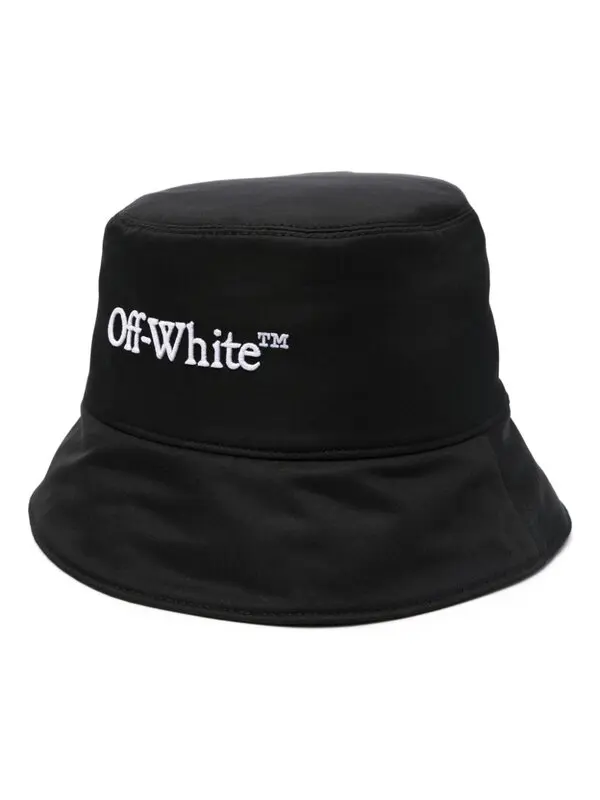 Off-White Logo-embroidered Bucket Hat - Black