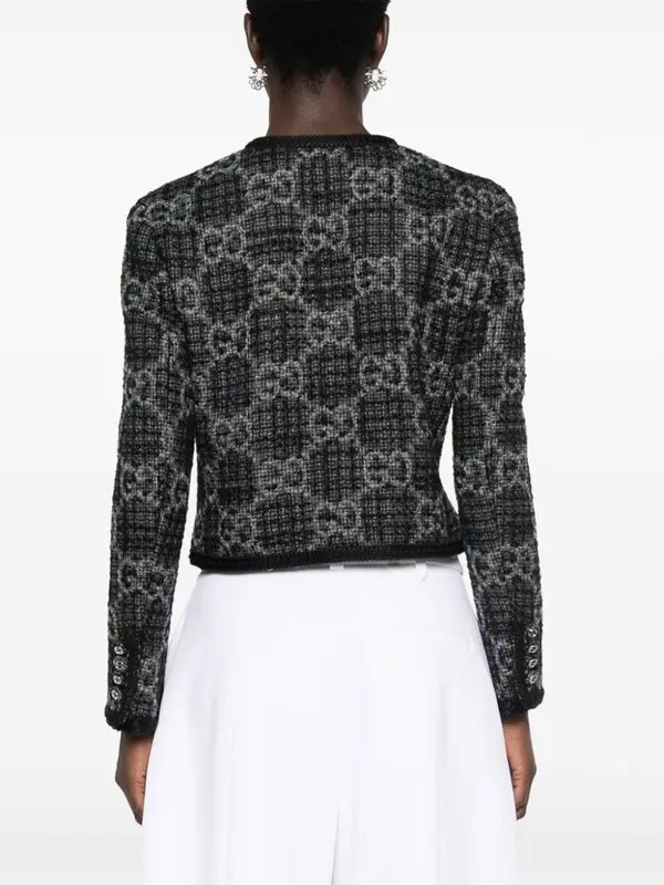 Gucci Gg-pattern Tweed Jacket
