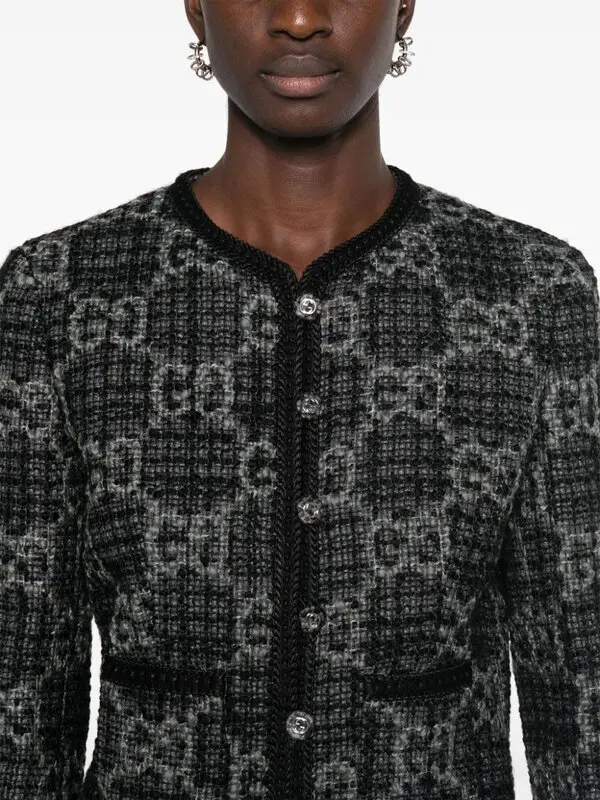 Gucci Gg-pattern Tweed Jacket