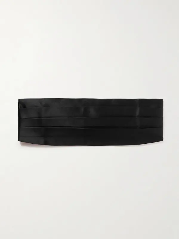 Brunello Cucinelli Cotton And Silk-blend Satin Cummerbund - Black