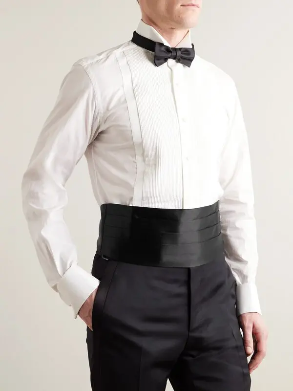 Brunello Cucinelli Cotton And Silk-blend Satin Cummerbund - Black