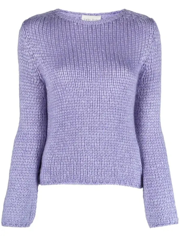 FORTE_FORTE Round-neck Jumper - Purple
