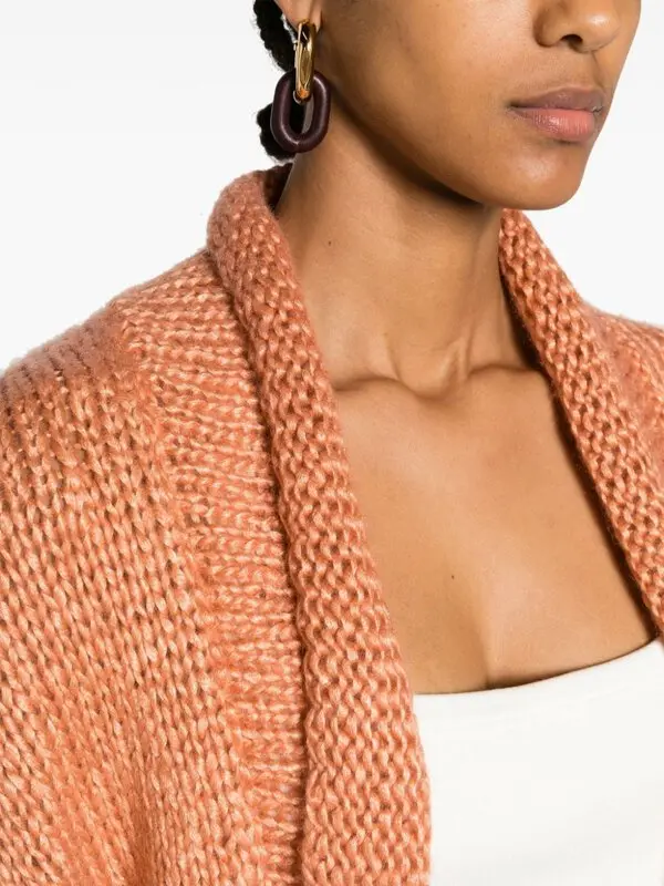 FORTE_FORTE Cropped Open-front Cardigan - Orange