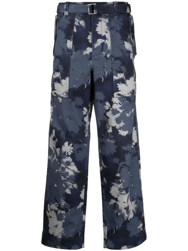 Maison Kitsuné Abstract-print Straight-leg Jeans