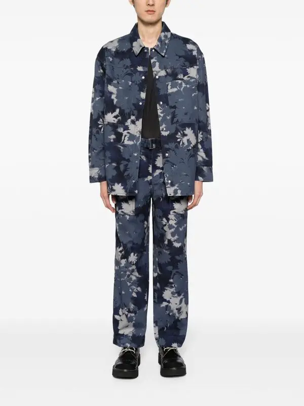 Maison Kitsuné Abstract-print Straight-leg Jeans