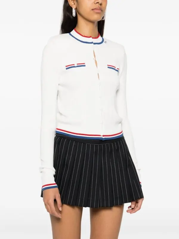 Gcds Striped-trim Ribbed Cardigan