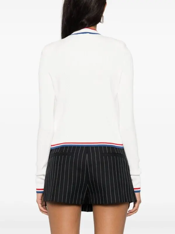 Gcds Striped-trim Ribbed Cardigan