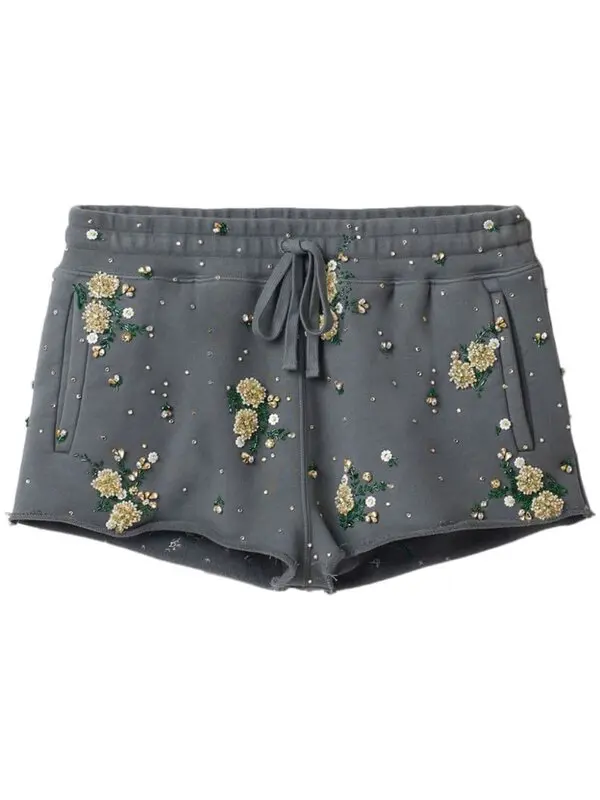 Miu Miu Embroidered Cotton Shorts